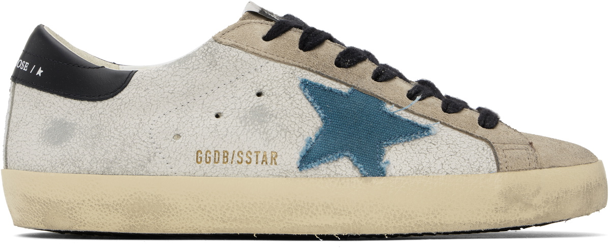Golden Goose Taupe & Gray Super-Star Classic Sneakers Golden Goose ...