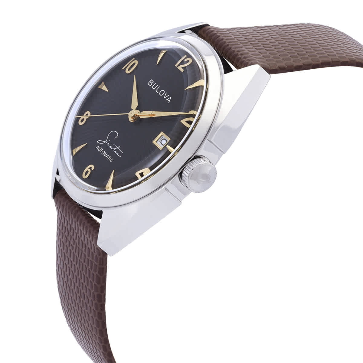 Bulova Fly Me To The Moon Automatic Black Dial Mens Watch 96B348 Bulova