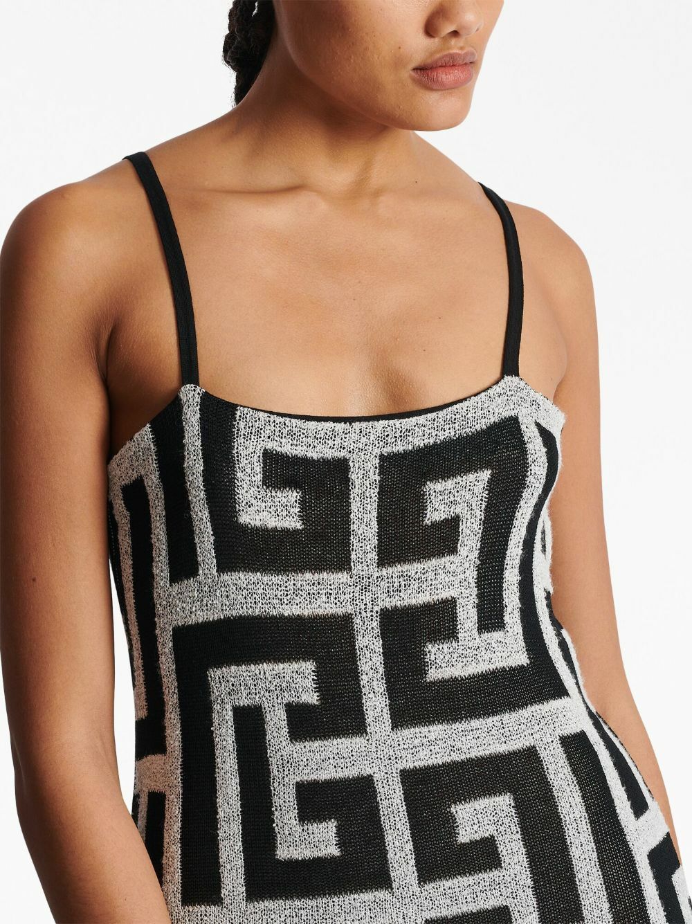BALMAIN - Monogram Jersey Long Dress Balmain
