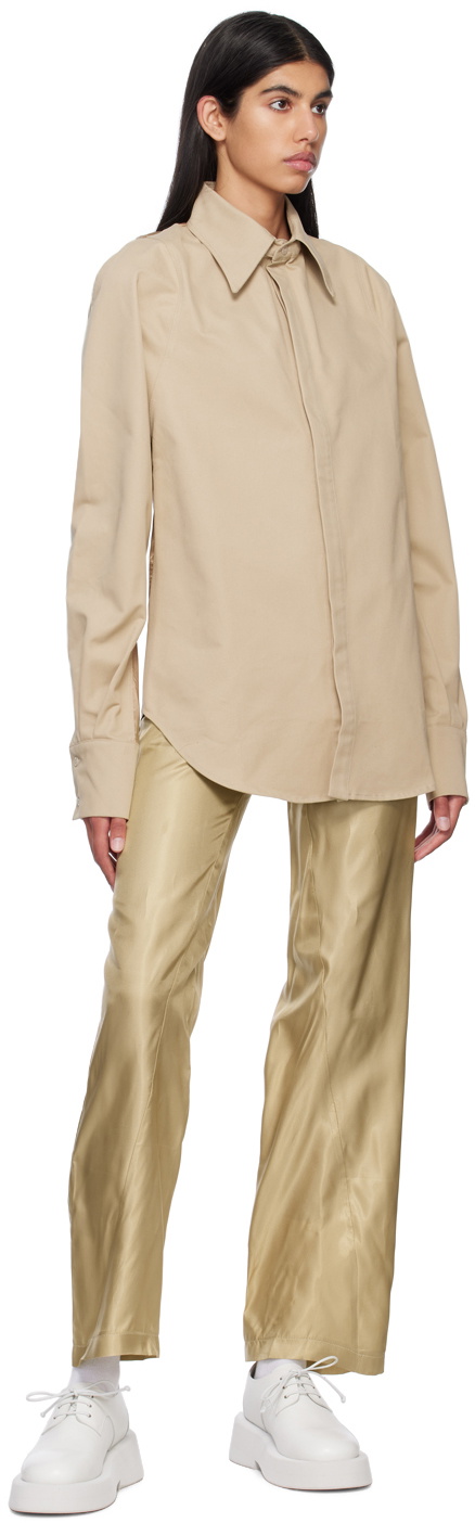 Bianca Saunders Beige Row Back Shirt Bianca Saunders