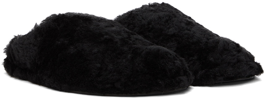 Jil Sander Black Shearling Slippers Jil Sander