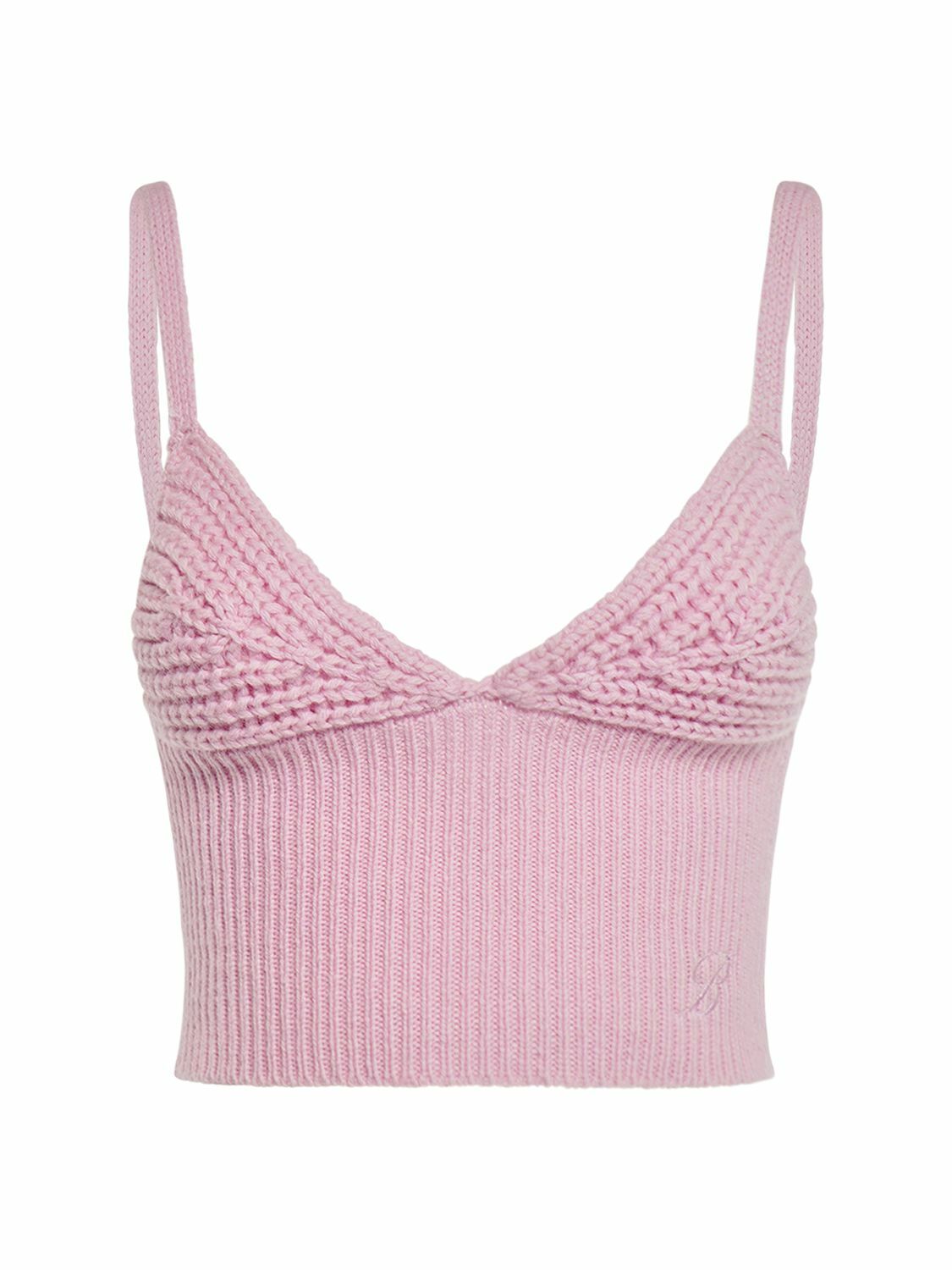 BLUMARINE - Wool Knit Crochet Crop Top Blumarine