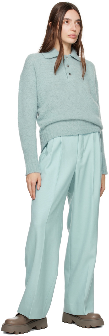 AMI Paris Blue Brushed Polo AMI