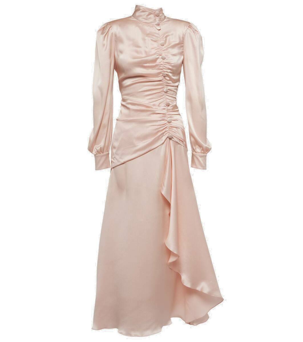 Alessandra Rich Ruched silk satin maxi dress Alessandra Rich