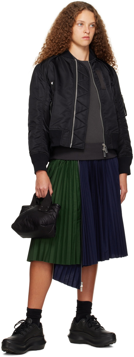 sacai Black Convertible Bomber Jacket Sacai