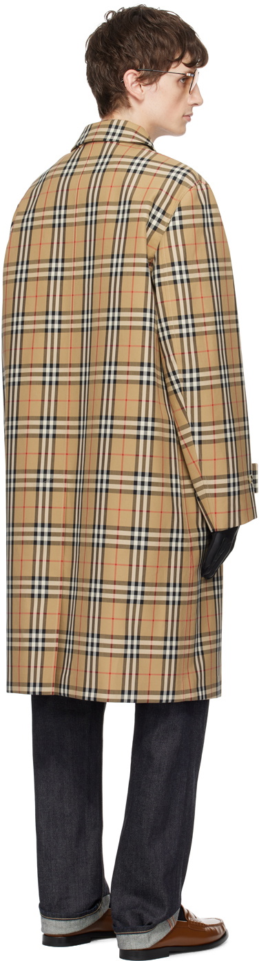 Burberry Beige Check Coat Burberry