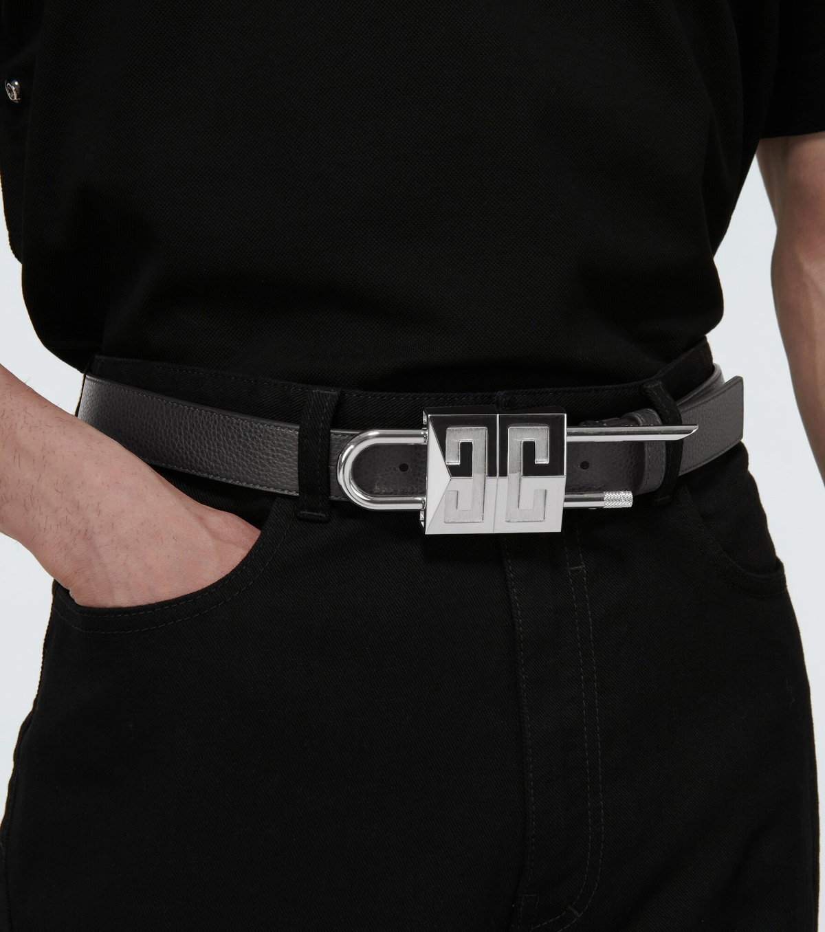 Givenchy - Grained leather padlock belt Givenchy
