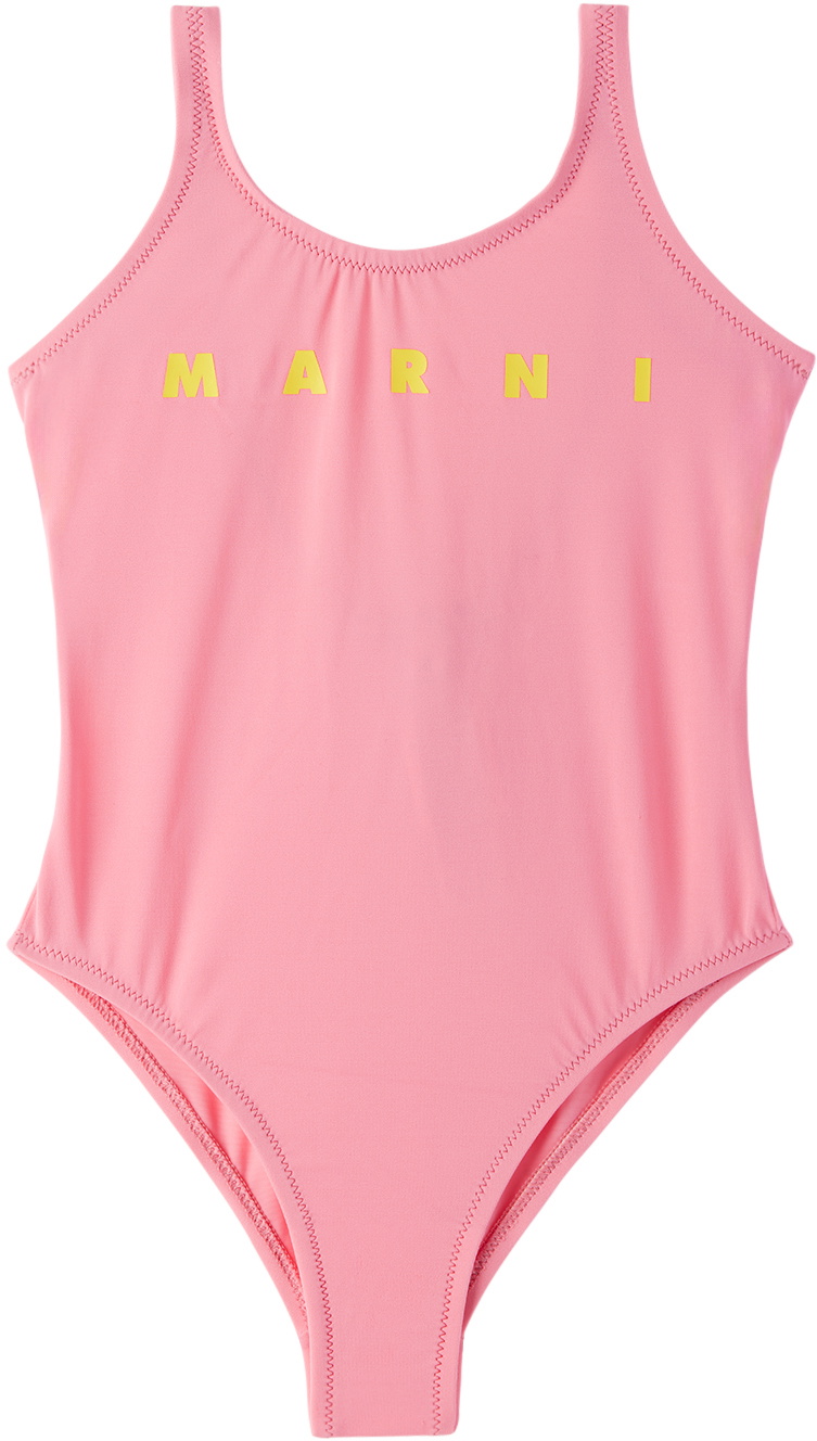 Marni Kids Pink Printed One-Piece Swimsuit Marni