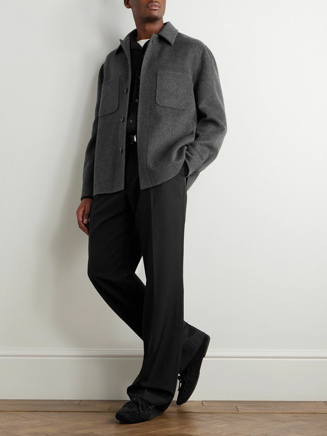 UMIT BENAN B - Double-Faced Cashmere Overshirt - Gray Umit Benan