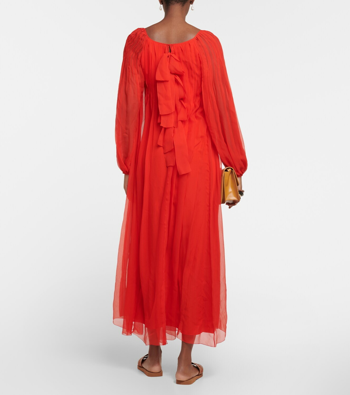 Chloe - Pleated silk mousseline maxi dress Chloe