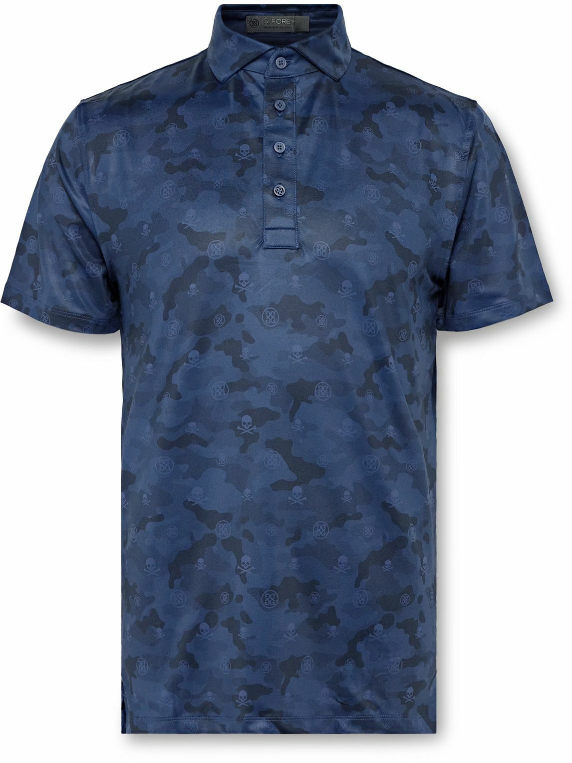 G/FORE - Icon Camouflage-Print Stretch-Jersey Golf Polo Shirt - Blue G/FORE