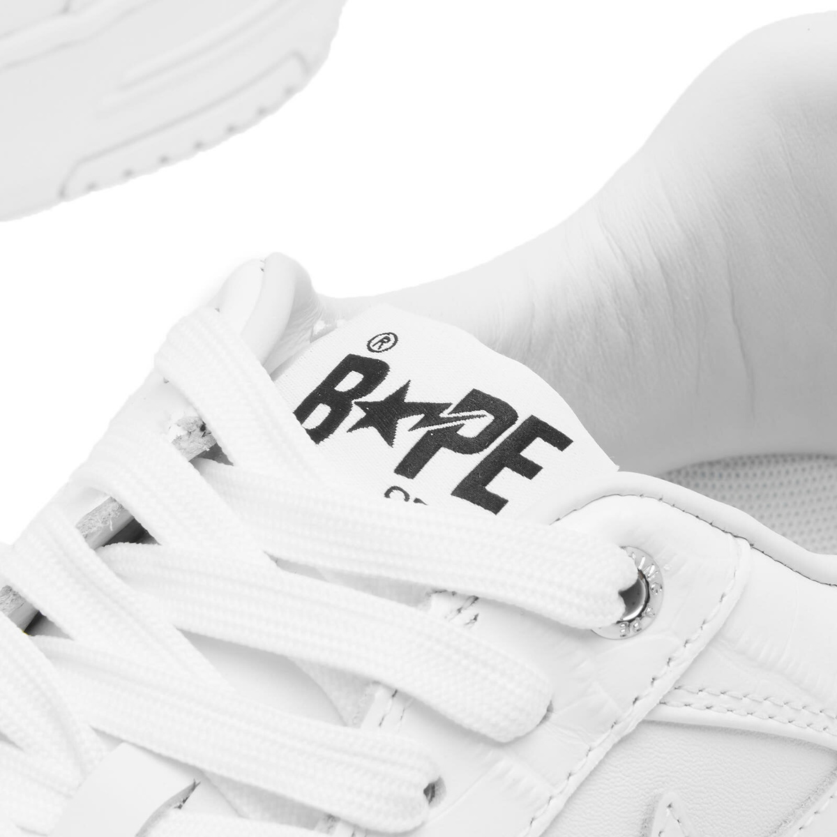 A Bathing Ape Men's Croc Printed Bape Sta Sneaker in White A Bathing Ape