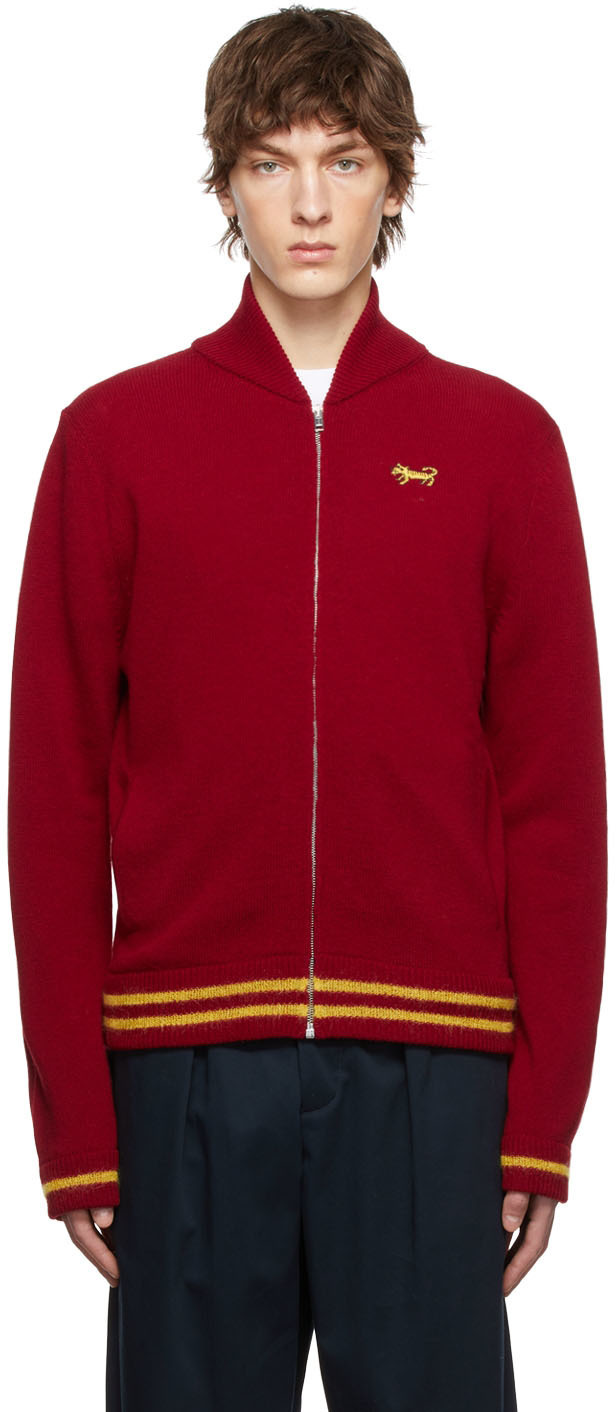 Marni Red Virgin Wool Bomber Jacket Marni