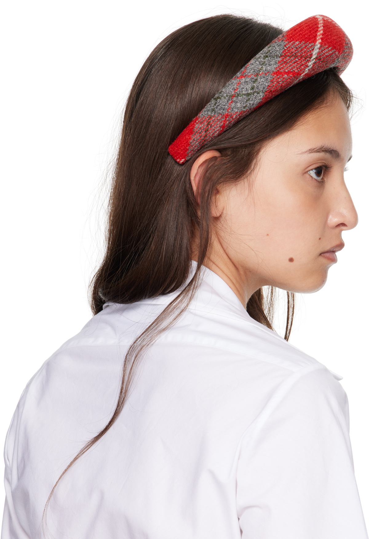 Vivienne Westwood Red Harris Tweed Tartan Headband Vivienne Westwood