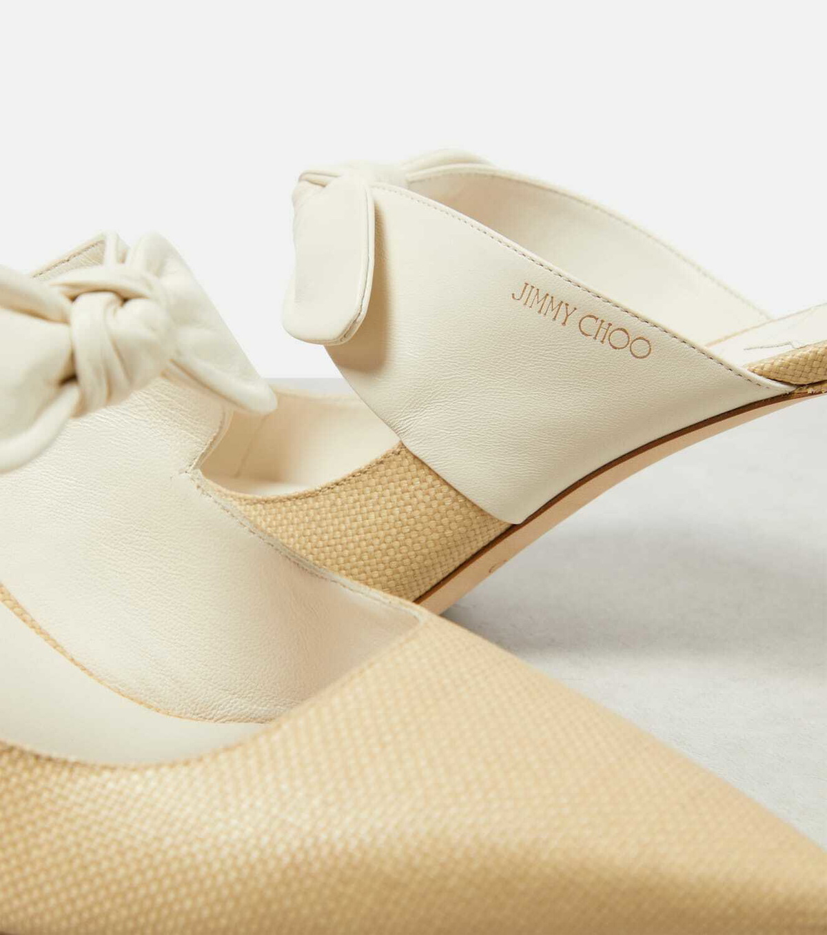 Jimmy Choo Rali 75 raffia and leather mules Jimmy Choo