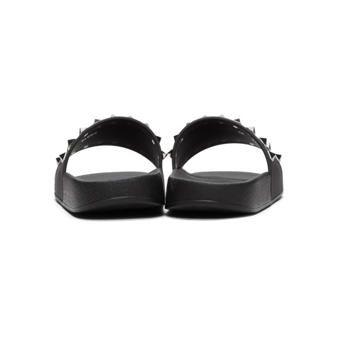 Valentino Black Valentino Garavani Rockstud Pool Slides Valentino Garavani