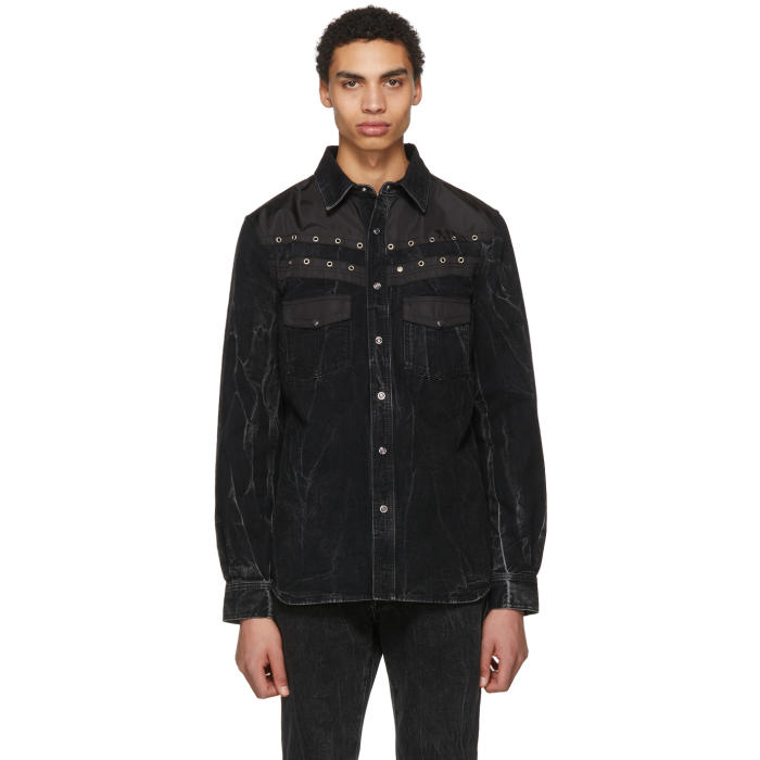 Givenchy Black Denim Eyelet Shirt Givenchy