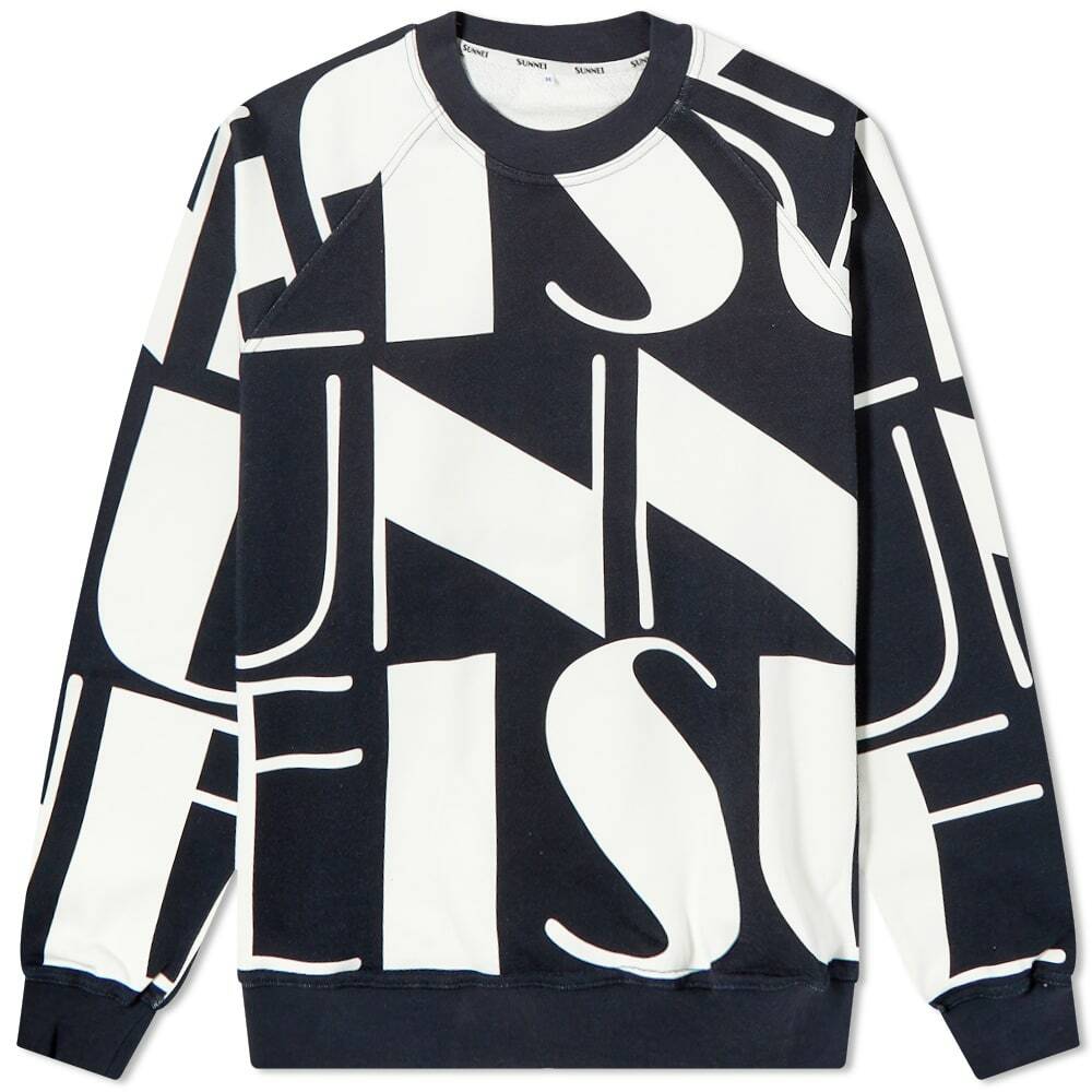 Sunnei Women's Allover Logo Sweater in Blue Macro Sunnei