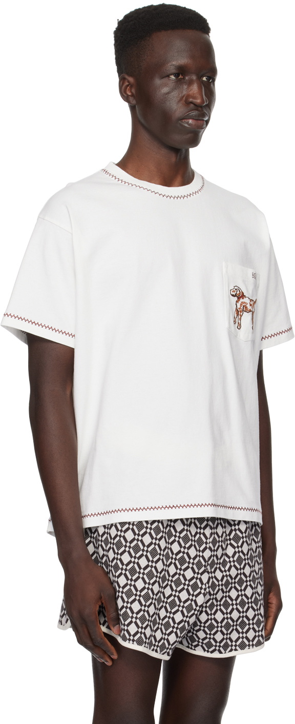 Bode White Griffon Pocket T-Shirt Bode