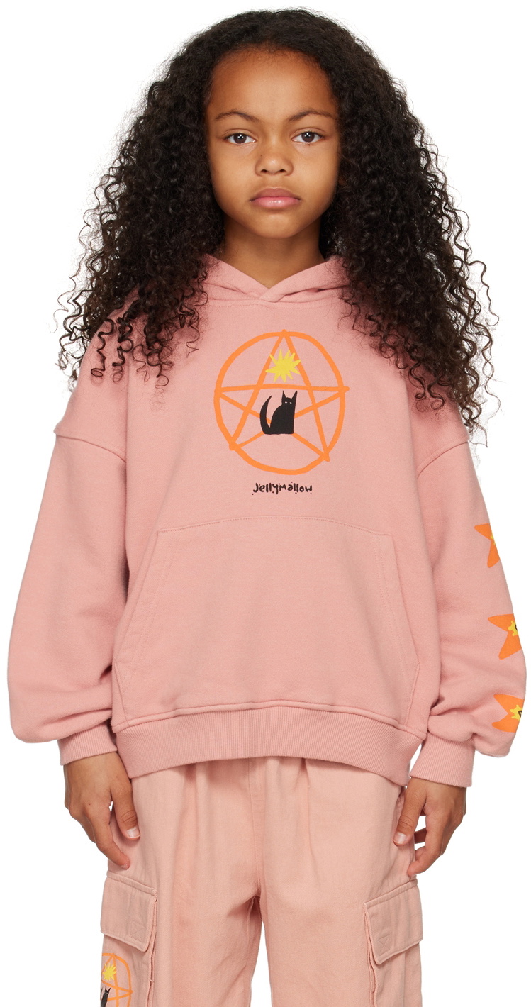 Jellymallow Kids Pink Cat Planet Hoodie Jellymallow