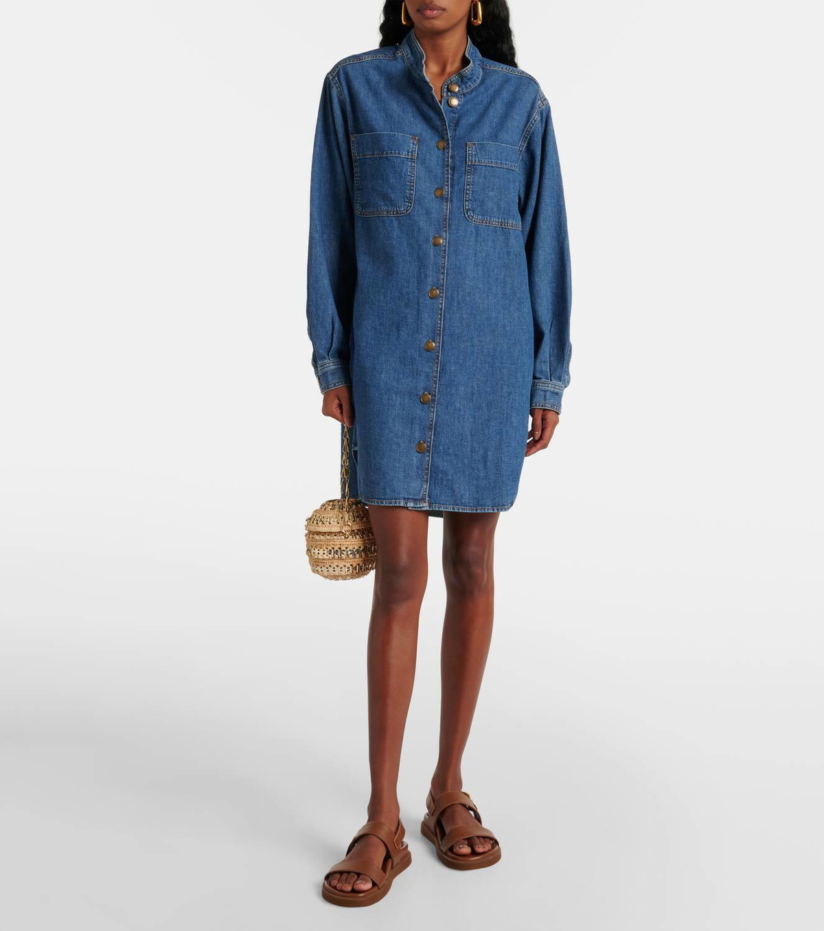 Frame Double Pocket denim shirt dress Frame Denim