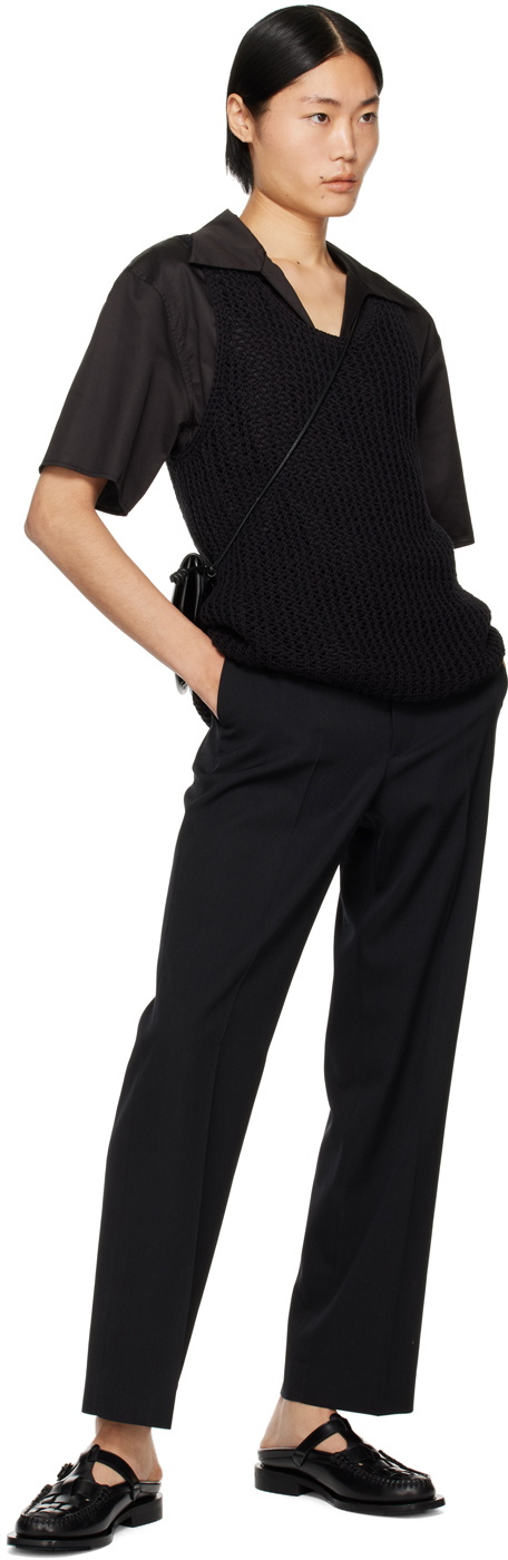 COMMAS Black Open Work Tank Top Commas