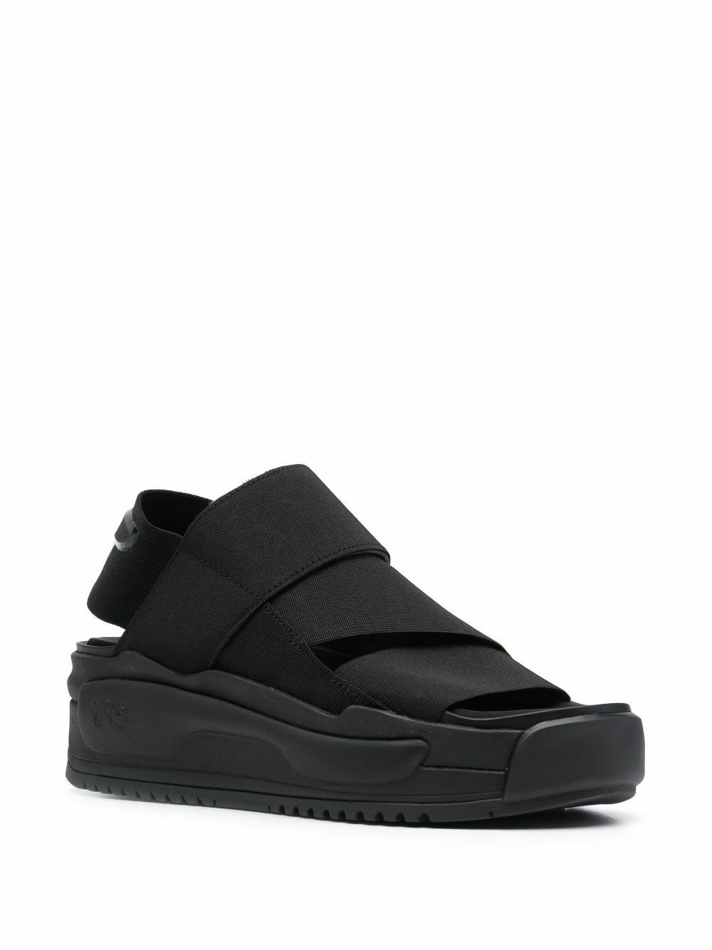 Y-3 Black Rivalry Flat Sandals Y-3