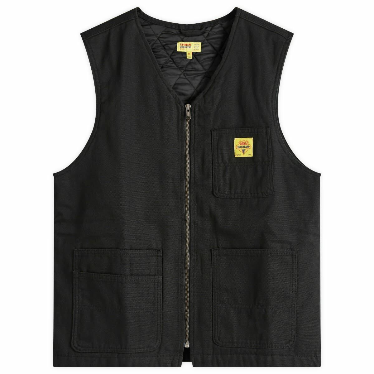 ICECREAM Men's Canvas Work Vest in Black ICECREAM