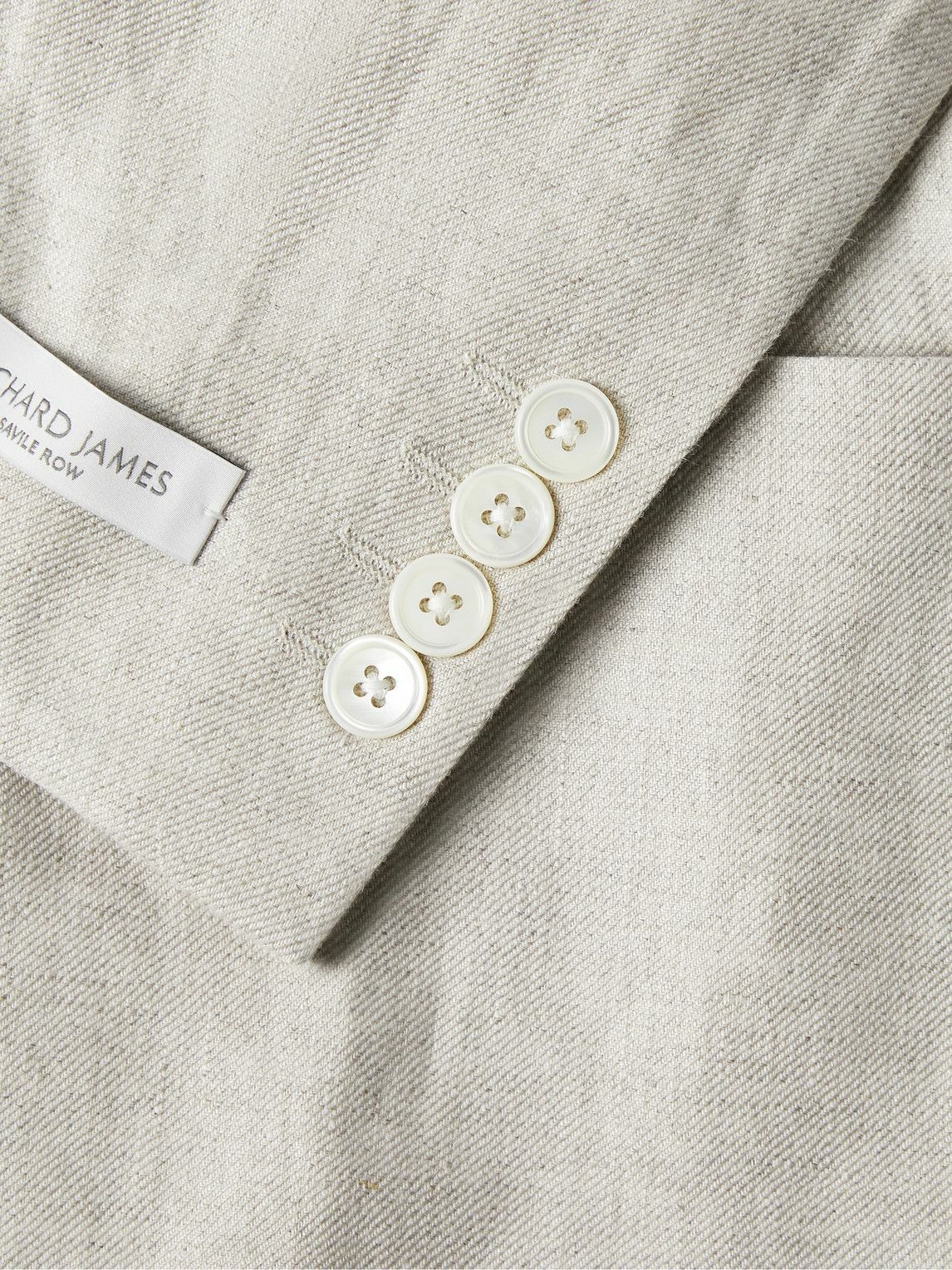 Richard James - Double-Breasted Linen-Twill Suit Jacket - Neutrals ...