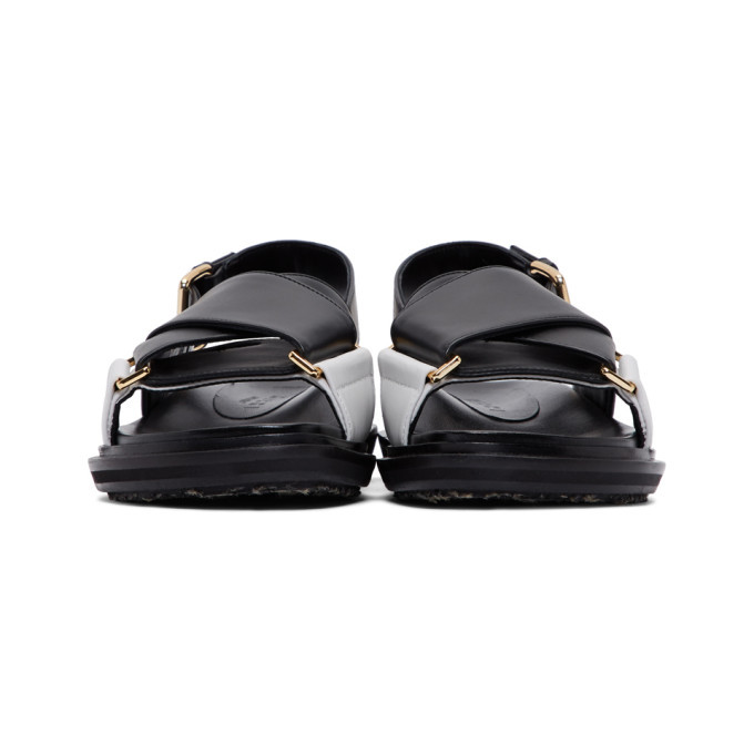 Marni Black and White Colorblock Slingback Sandals Marni