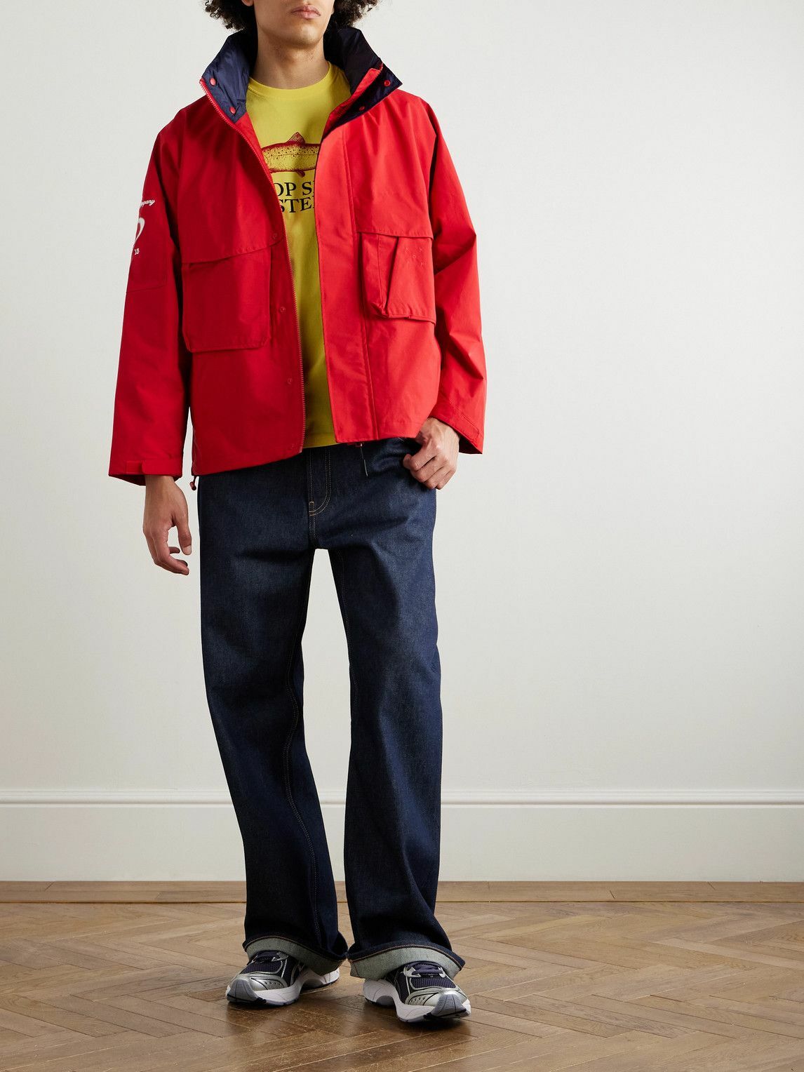 Pop Trading Company - Nautical Logo-Embroidered Nylon Jacket - Red Pop ...