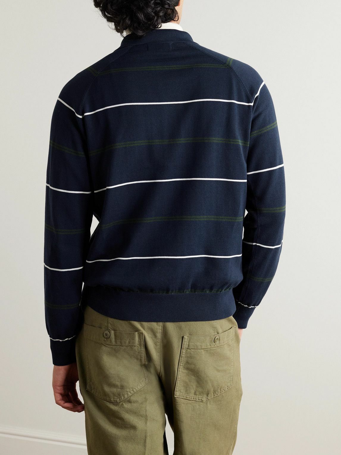Beams Plus - Striped Cotton Sweater - Blue Beams Plus