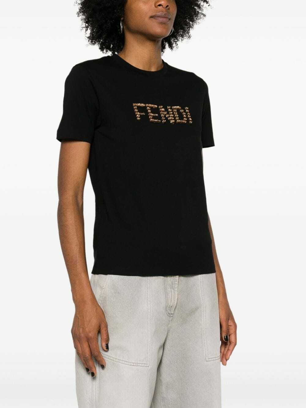 FENDI - Embroidered Logo Cotton T-shirt Fendi