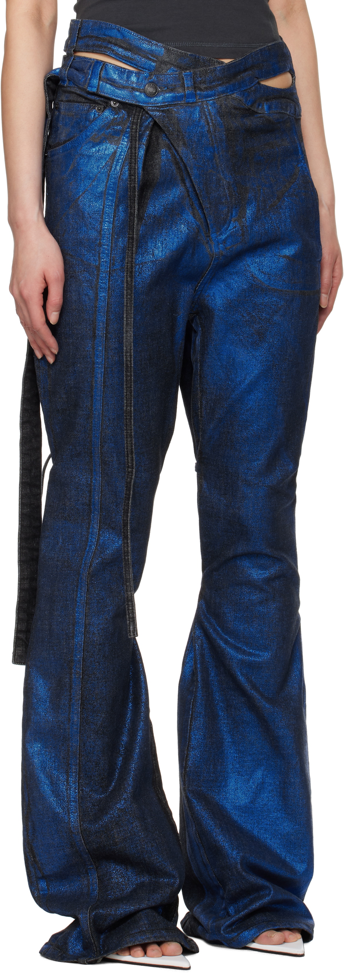 Ottolinger SSENSE Exclusive Black & Blue Signature Wrap Jeans Ottolinger