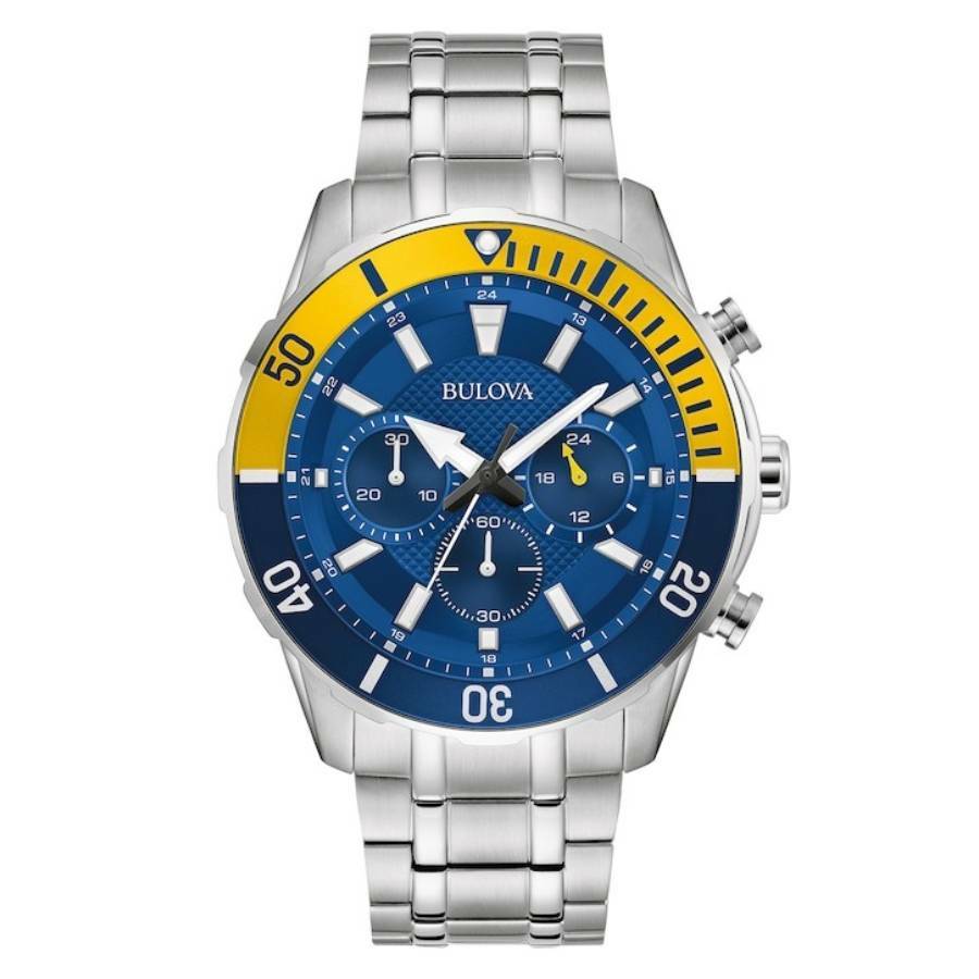 Bulova Classic Chronograph Quartz Blue Dial Mens Watch 98A245 Bulova