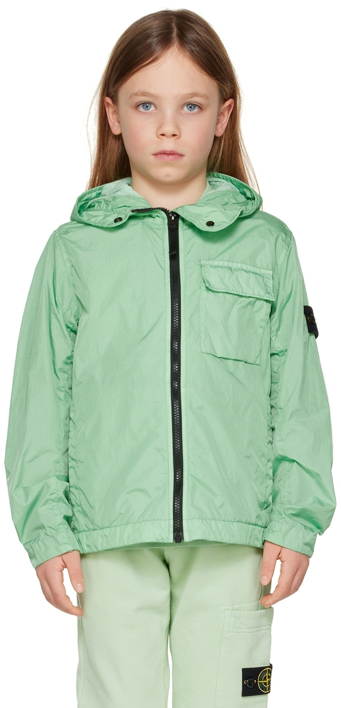 Stone Island Junior Kids Green Hooded Jacket Stone Island Junior