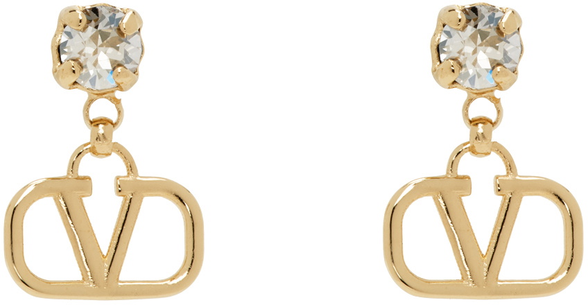 Valentino Garavani Gold VLogo Signature Earrings Valentino Garavani