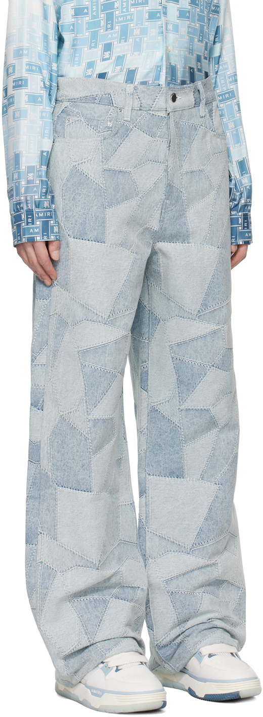 AMIRI Blue Patchwork Jeans Amiri