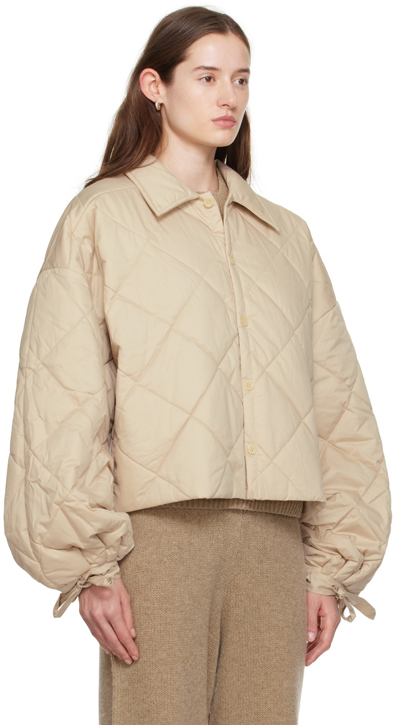 Deiji Studios Beige 'The Collared Quilt' Jacket Deiji Studios