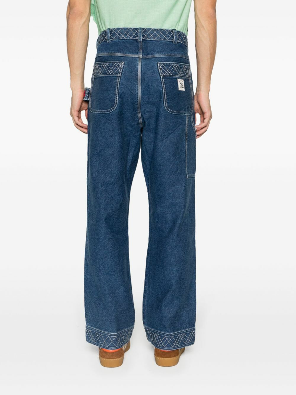 BODE Blue Knolly Brook Straight-Leg Jeans Bode