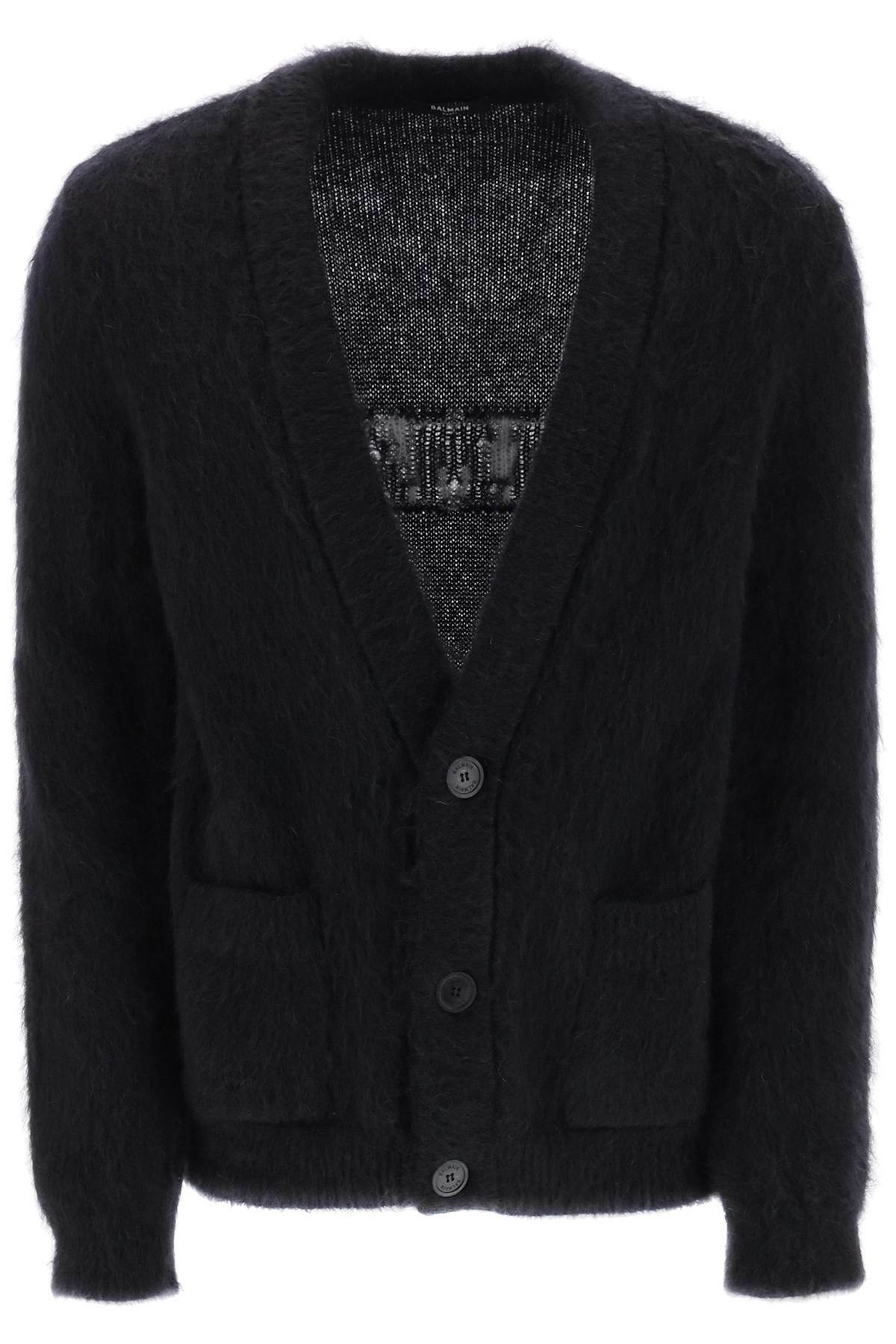 Balmain Retro Cardigan In Brushed Mohair Balmain