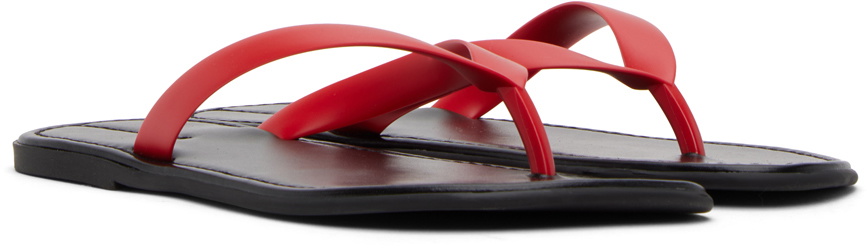 The Row Red & Black Beach Sandals The Row