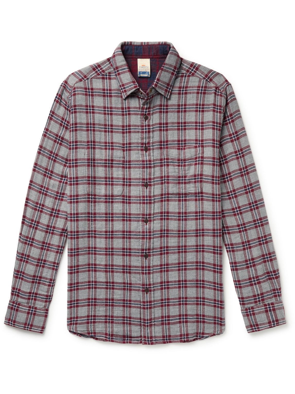 Faherty - Legend Reversible Checked Organic Cotton-Flannel Shirt - Red ...
