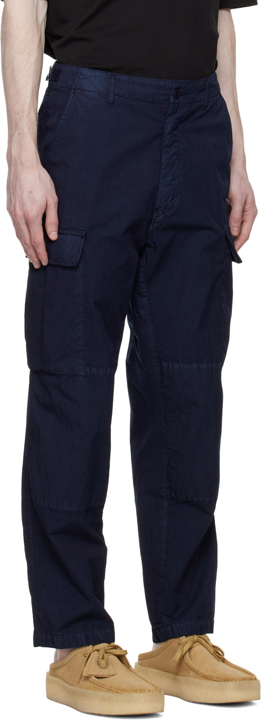 PRESIDENT's Navy Embroidered Cargo Pants PRESIDENT's