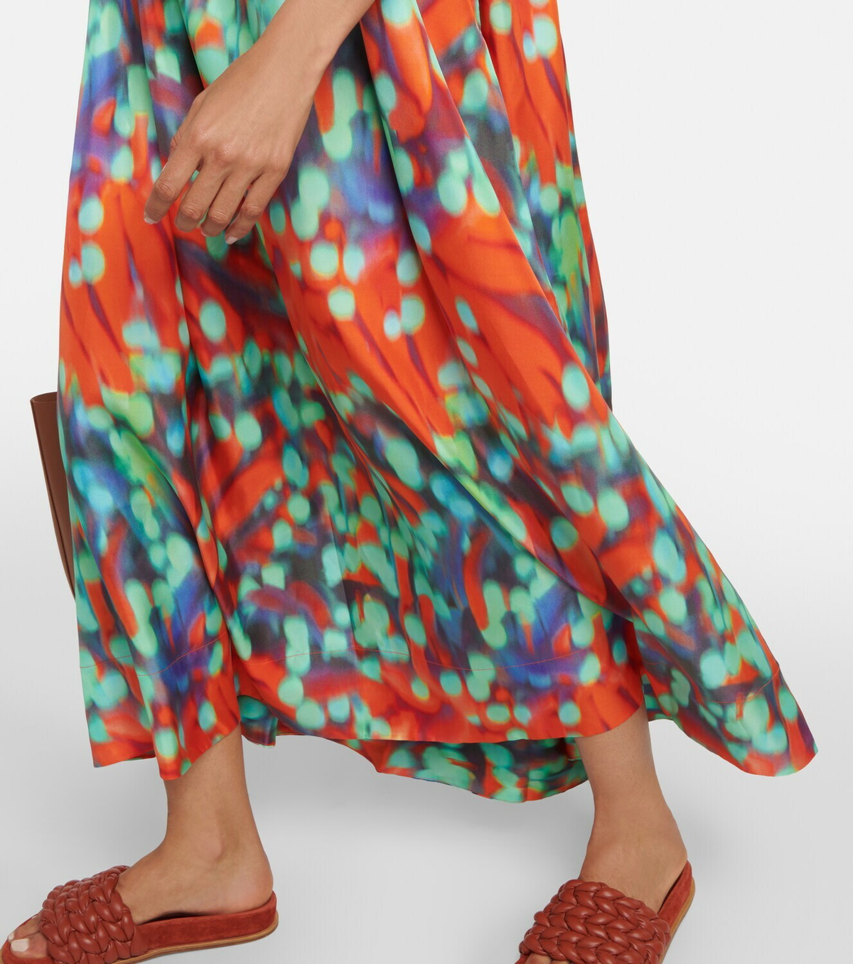 Asceno Heather printed silk maxi dress ASCENO
