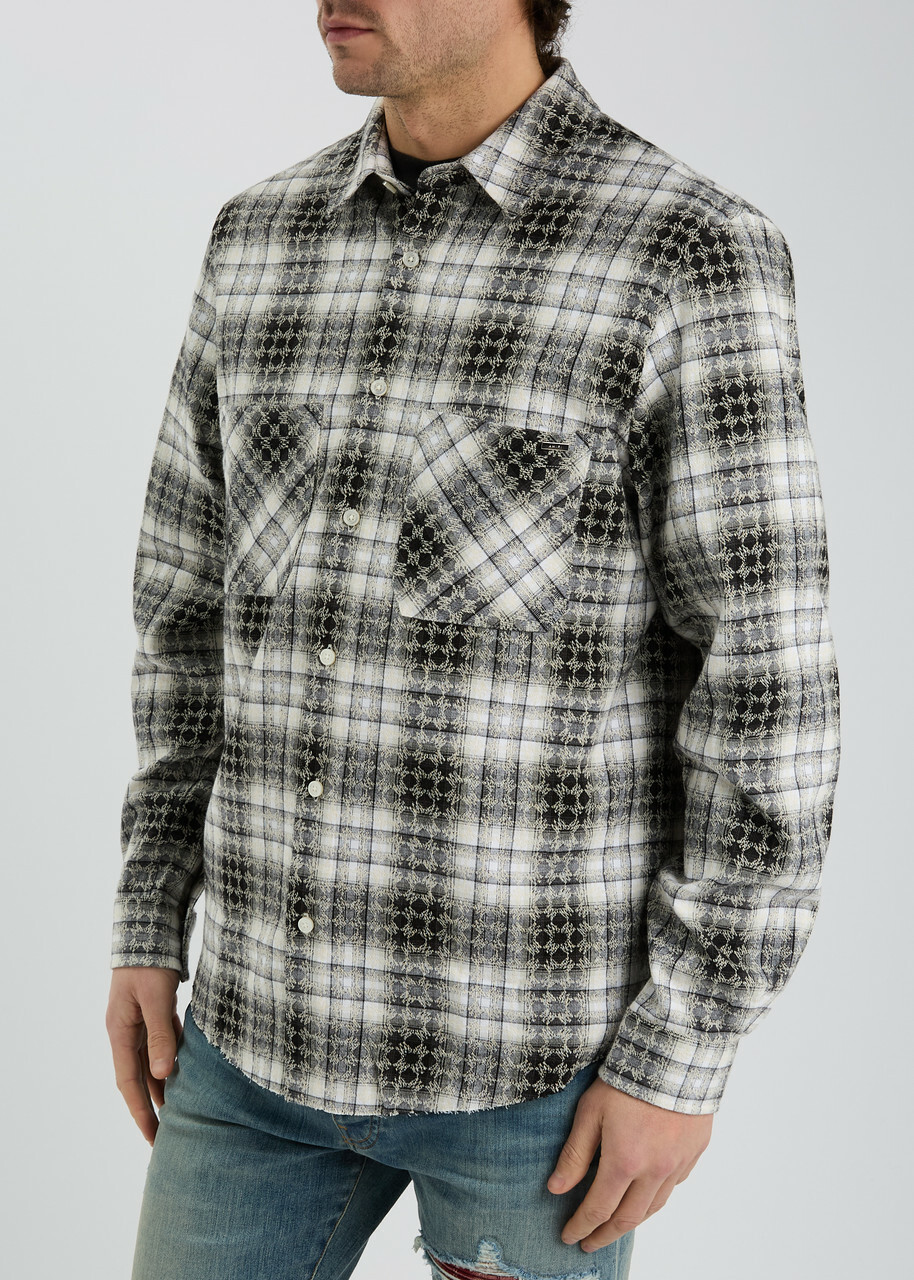 Amiri Logo-monogrammed Checked Cotton Shirt Black Amiri