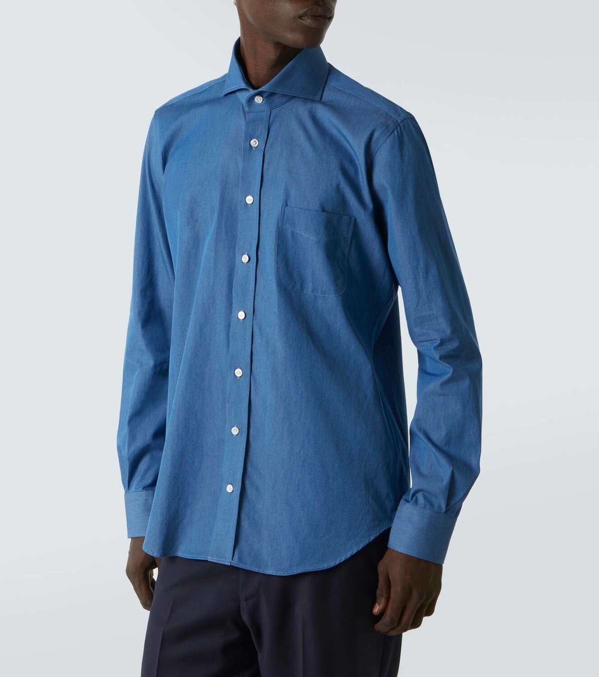 Thom Sweeney Cotton chambray shirt Thom Sweeney