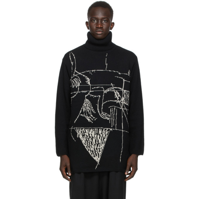 Yohji Yamamoto Black Yuuka Asakura Edition Painting Turtleneck Yohji ...