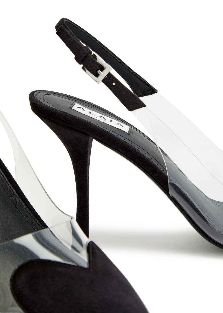Alaïa Coeur 90 Suede Slingback Pumps ALAÏA