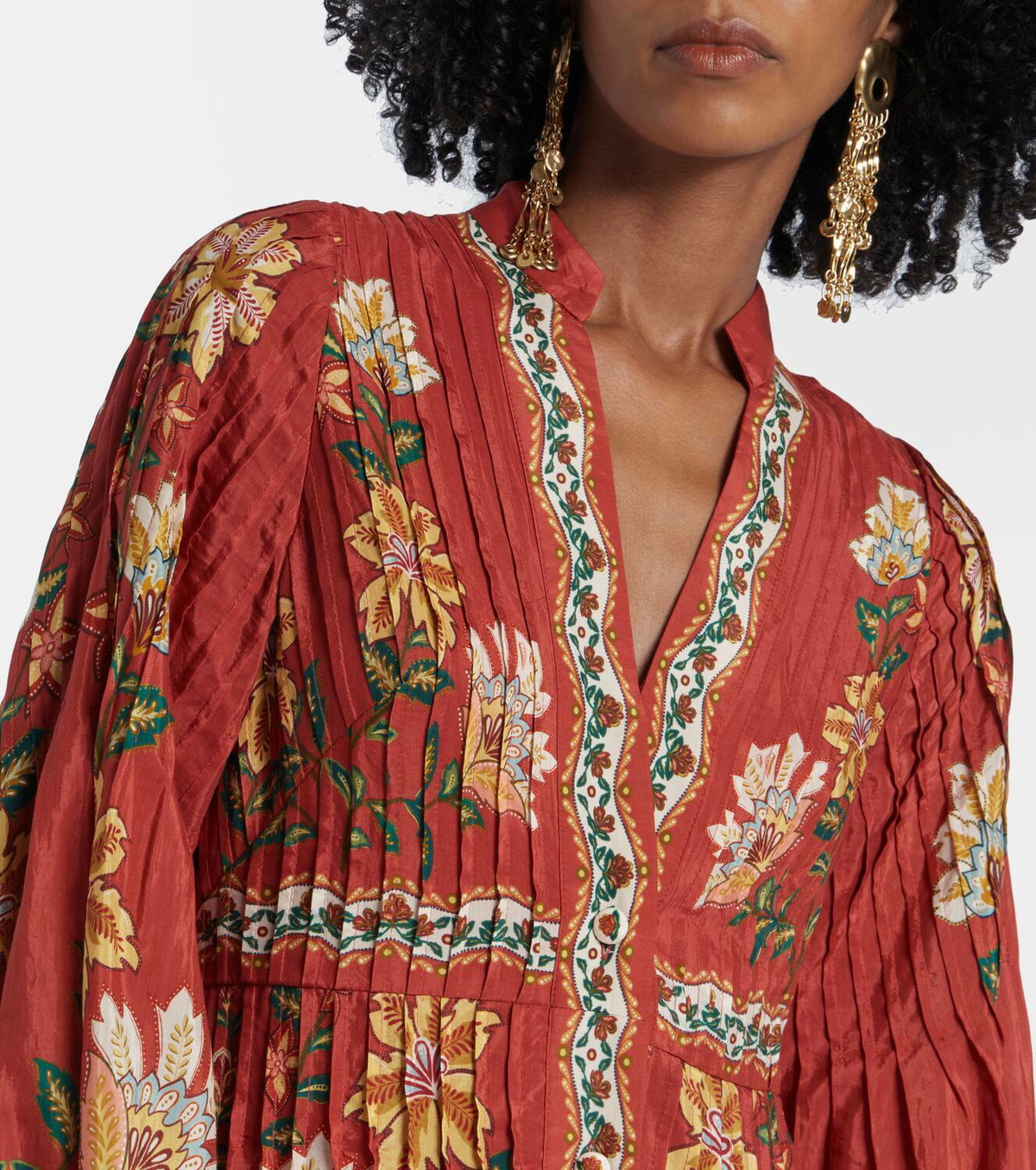 Farm Rio Garden Delight cotton-blend midi dress Farm Rio